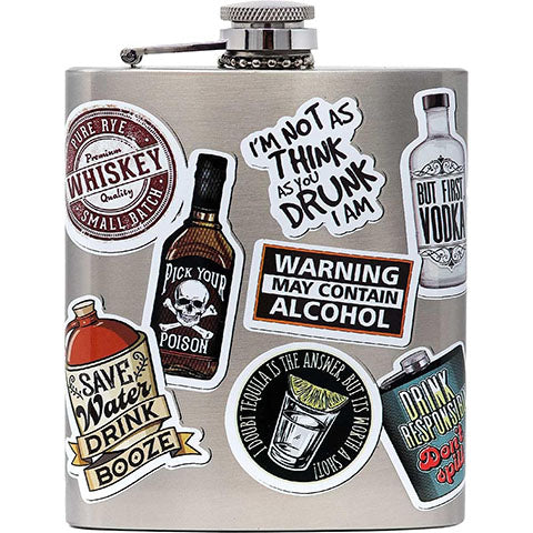 Drinking Sticker Art Flask – Burnley Enterprises